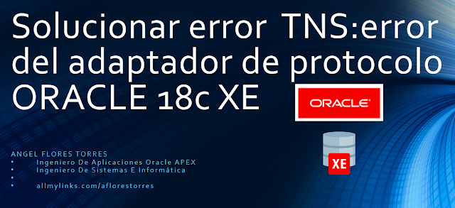 Solucionar error ORACLE TNS:error del adaptador de protocolo ORACLE 18c ...